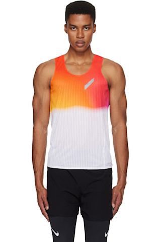 Soar Running: Red & White Race Tank Top | SSENSE