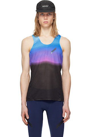 Soar Running: Blue & Black Race Tank Top | SSENSE