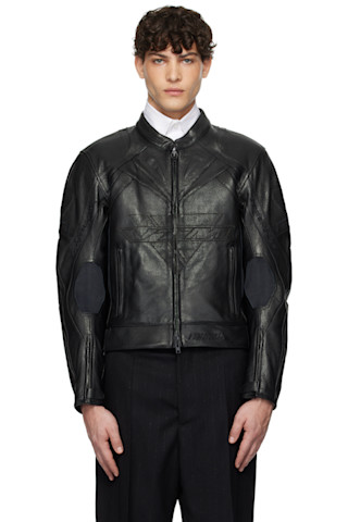 VETEMENTS: Black Pro Racing Leather Jacket | SSENSE Canada