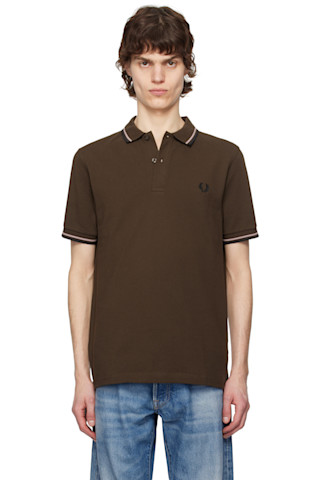 Fred Perry: Brown Twin Tipped Polo | SSENSE