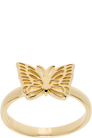 Gold C-Papillon Ring by NEEDLES on Sale