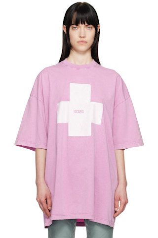 032c: Pink Point Zero Oversized T-Shirt | SSENSE