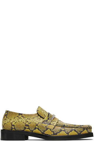 Martine Rose: Yellow & Black Square Toe Loafers | SSENSE Martine Rose: Yellow & Black Square Toe Loafers | SSENSE