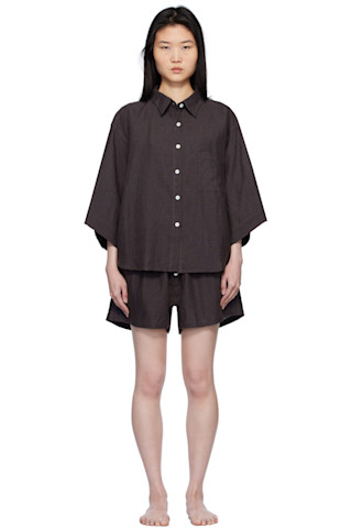 Brown & Blue 03 Pyjama Set by Deiji Studios on Sale