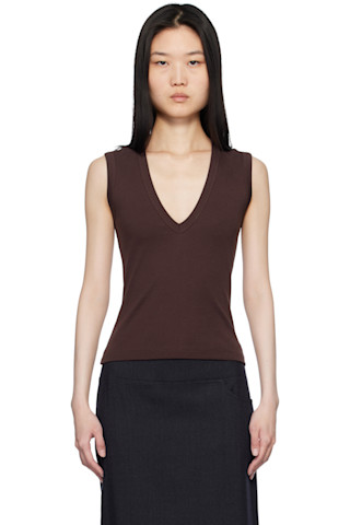 FLORE FLORE: Brown Dewi Tank Top | SSENSE UK