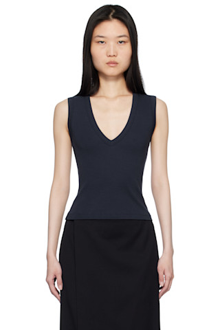 FLORE FLORE: Navy Dewi Tank Top | SSENSE