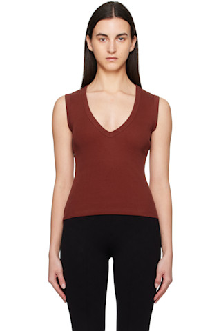 Burgundy Dewi Tank Top by FLORE FLORE on Sale