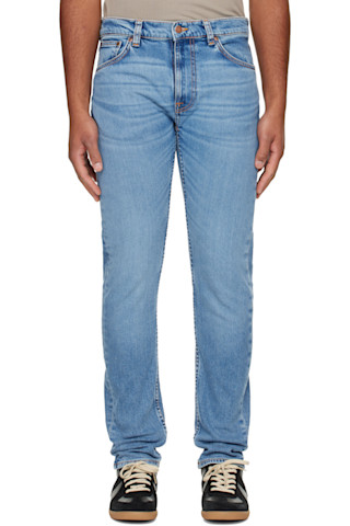 Blue Lean Dean Jeans by Nudie Jeans on Sale