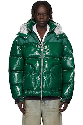 Green Nylon Down Jacket by Casablanca on Sale