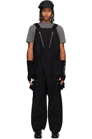 Black Tactical Overalls by Julius on Sale