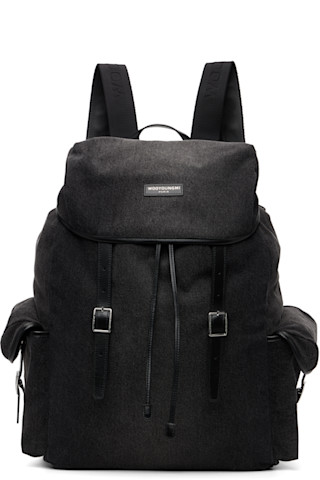 Black Denim Backpack by WOOYOUNGMI on Sale