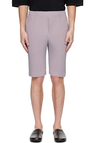 HOMME PLISSÉ ISSEY MIYAKE: Purple Tailored Pleats 2 Shorts | SSENSE