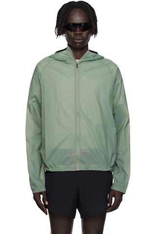 Green Ultralight DWR Wind Jacket by District Vision on Sale