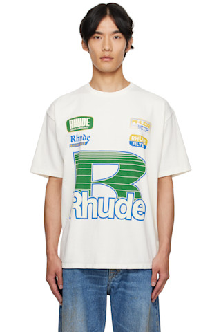 Rhude: Off-White Roadway Racing T-shirt | SSENSE Canada