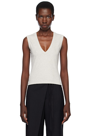 FLORE FLORE: Gray Dewi Tank Top | SSENSE