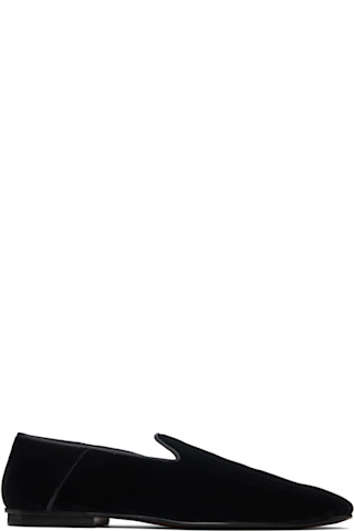 TOM FORD: Black Stripped Steven Slipper Loafers | SSENSE