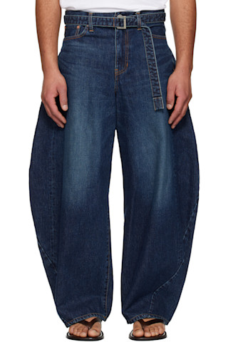 sacai: Blue Faded Jeans | SSENSE Canada