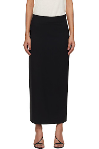 Loulou de Saison: Black Samos LDS Grain de Poudre Maxi Skirt | SSENSE
