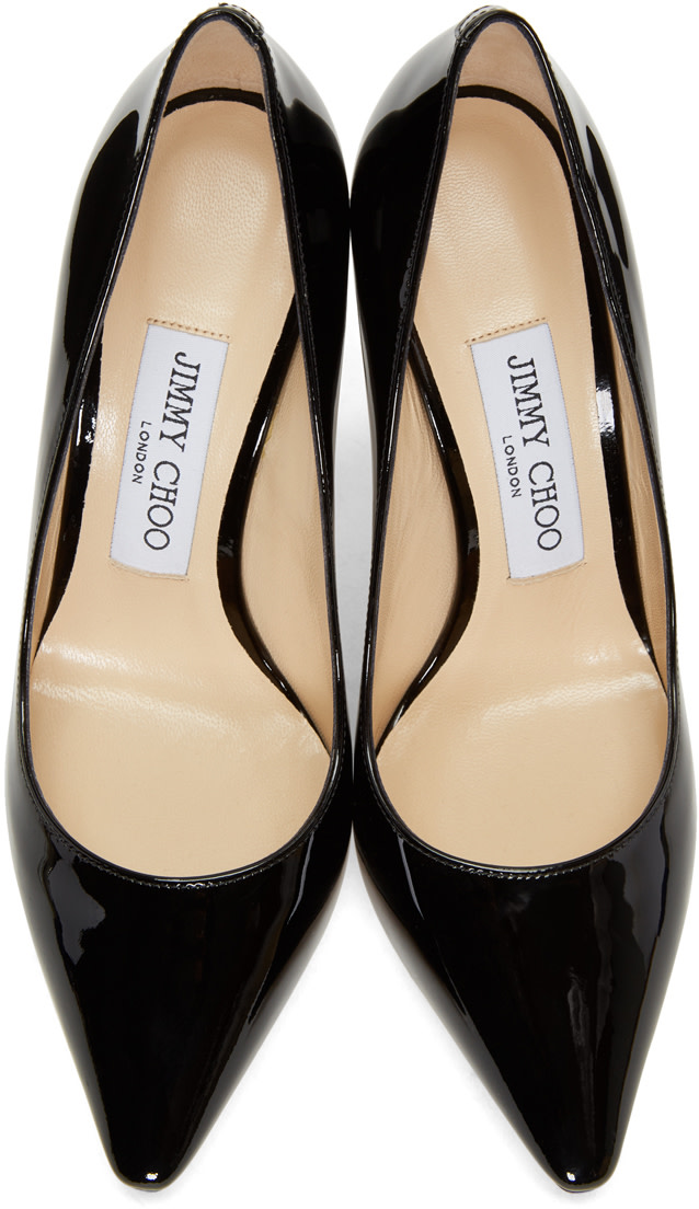 Jimmy Choo Black Patent Leather Pointed Toe Anouk Pumps Modesens