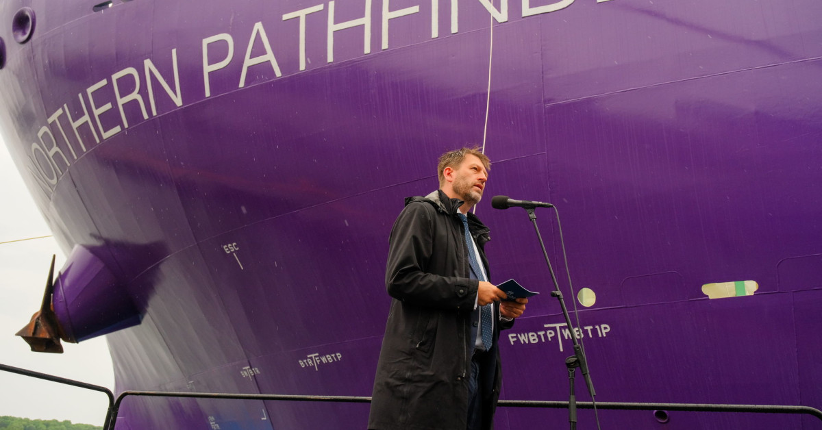 Oslo Havn - Karbonfrakt-skipet Northern Pathfinder døpt i Oslo