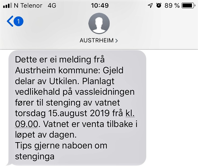 Austrheim kommune - SMS-varsling