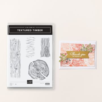 Last Week's Card & Cuppa - Textured Timber Stamp Set - HIPPOFROG Designs