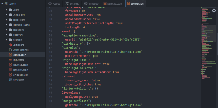 Github Atom minimap packages S.Bistrović