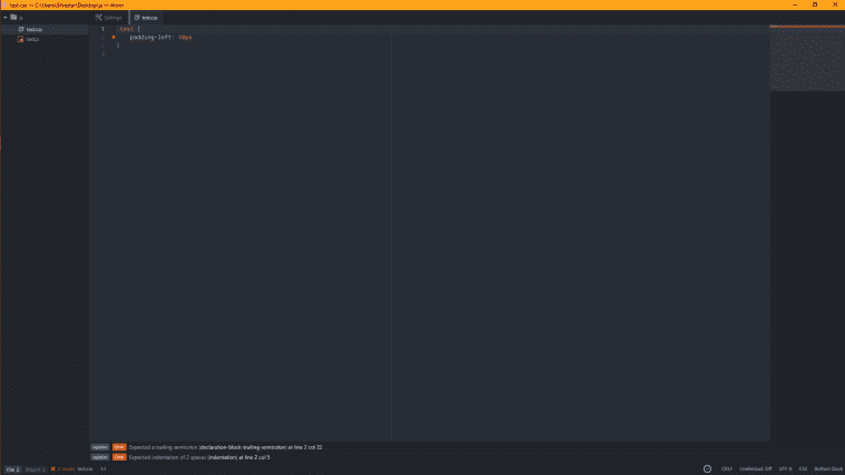 How to lint inside Atom S.Bistrović