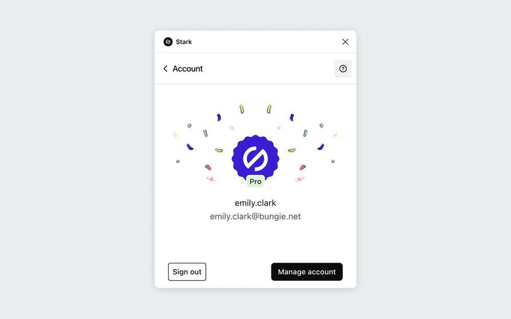 Signing in to plugins with your Stark account