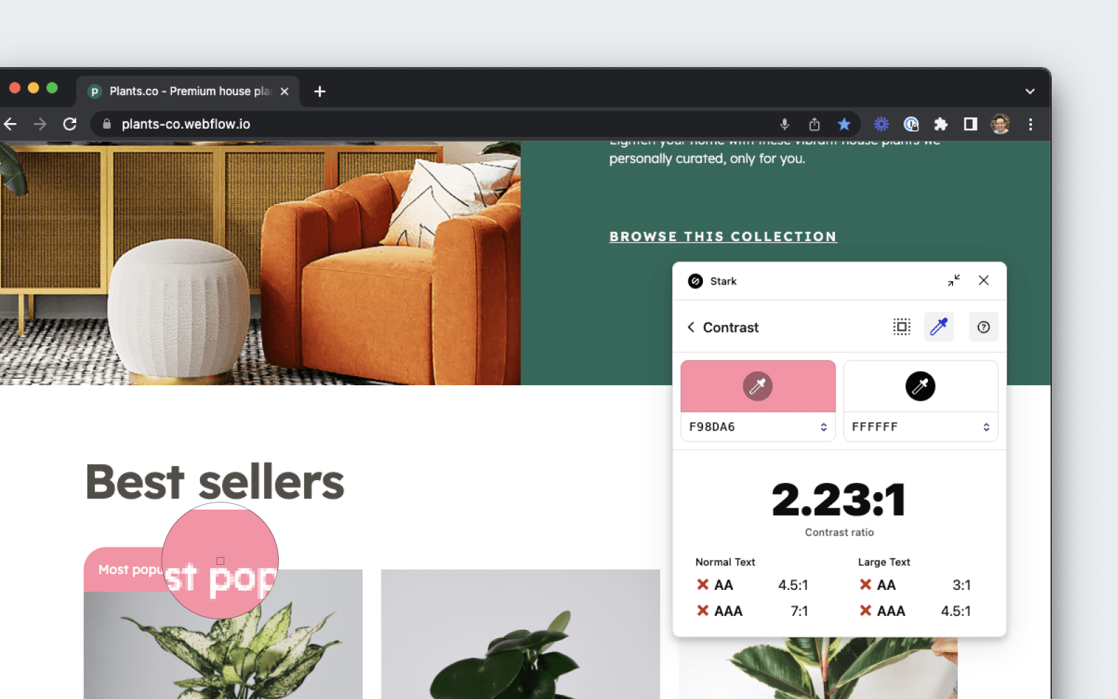 Using Contrast Checker + Color Suggestions