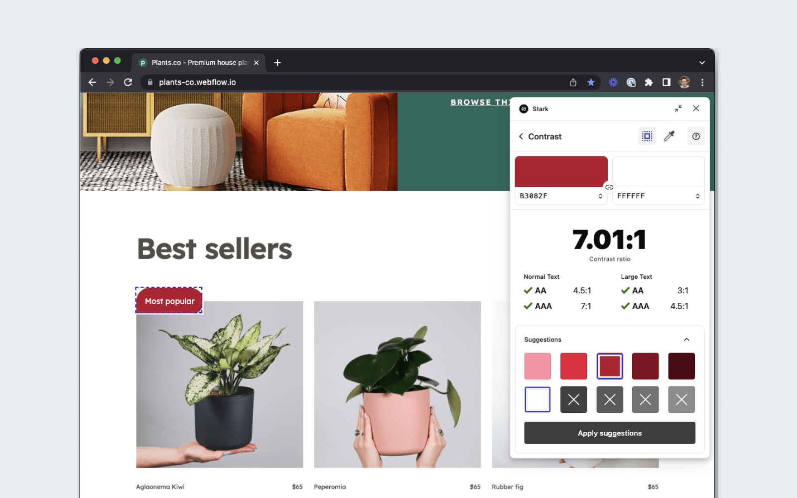 Using Contrast Checker + Color Suggestions