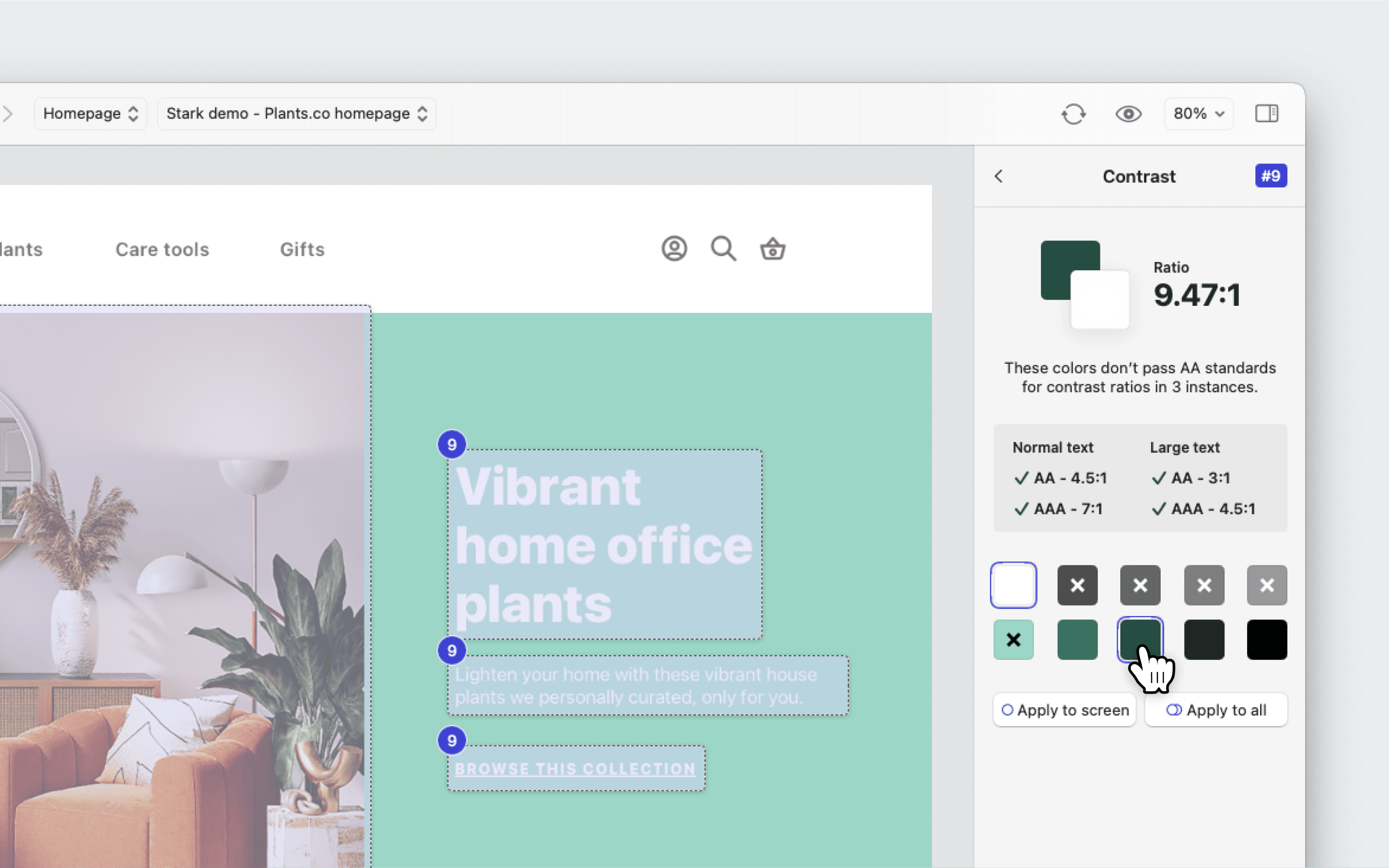 Using Contrast Checker + Color Suggestions