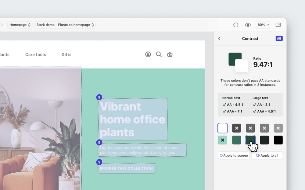 Using Contrast Checker + Color Suggestions