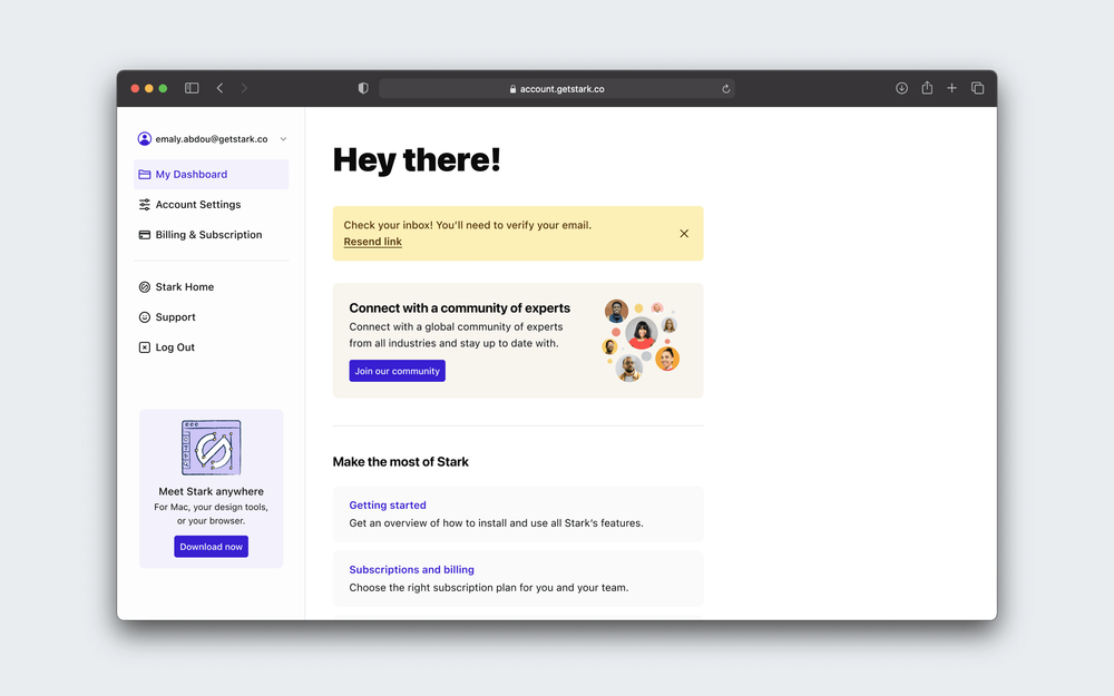 Verifying your account