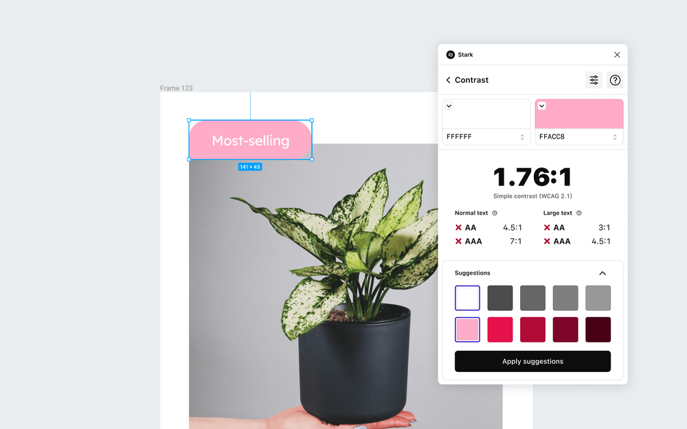 Using Contrast Checker + Color Suggestions