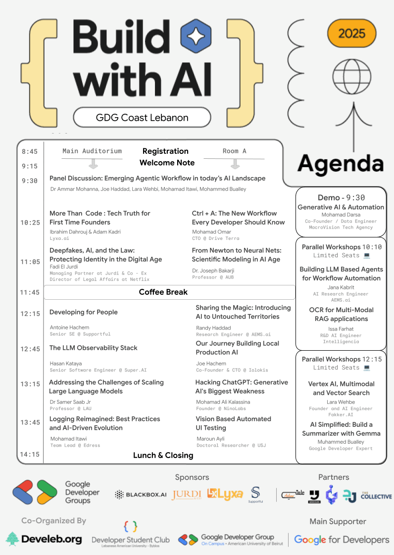 See Build with AI 2025 at Google Developer Groups GDG Coast Lebanon