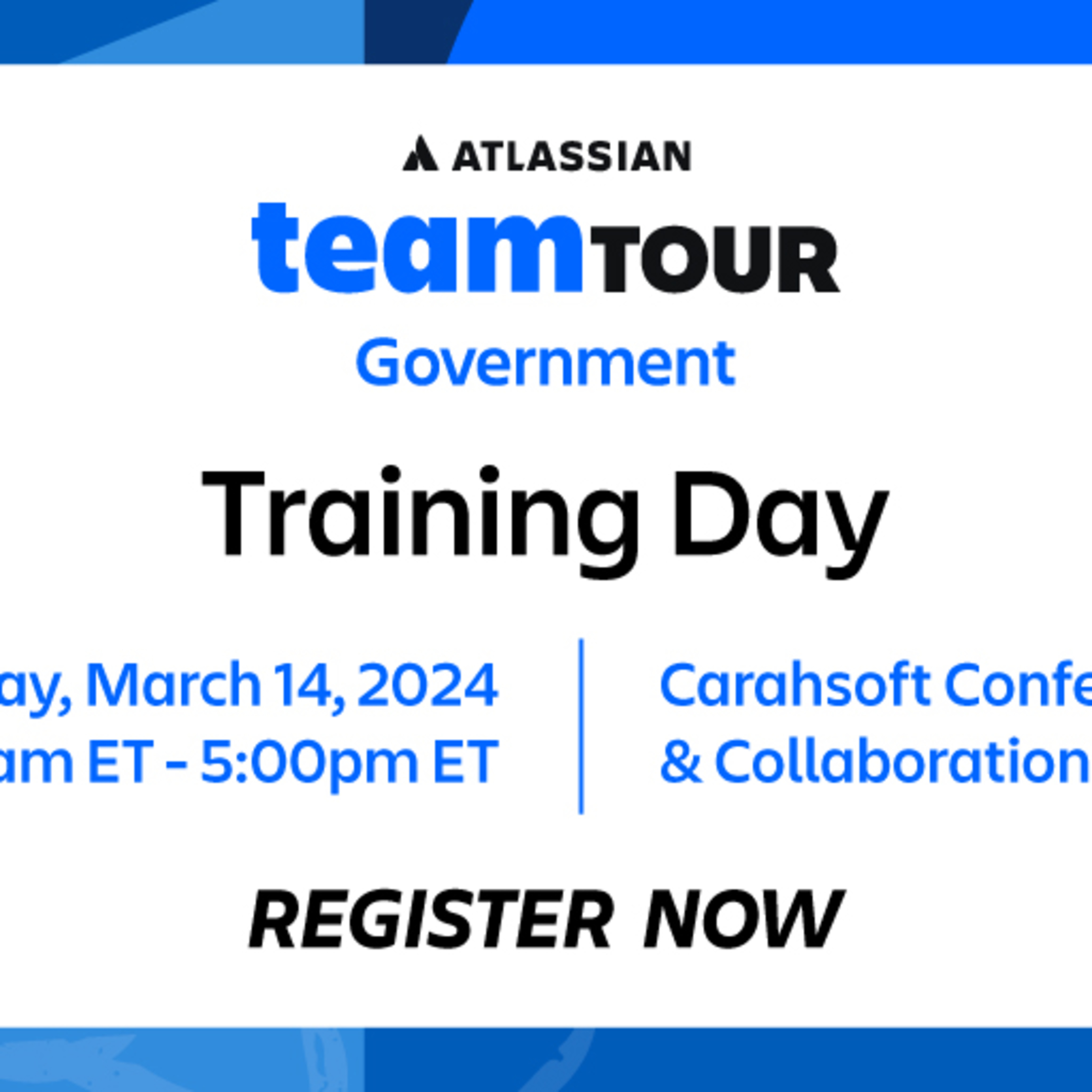 See Team Tour: Government Training Day at Atlassian Community Events Reston