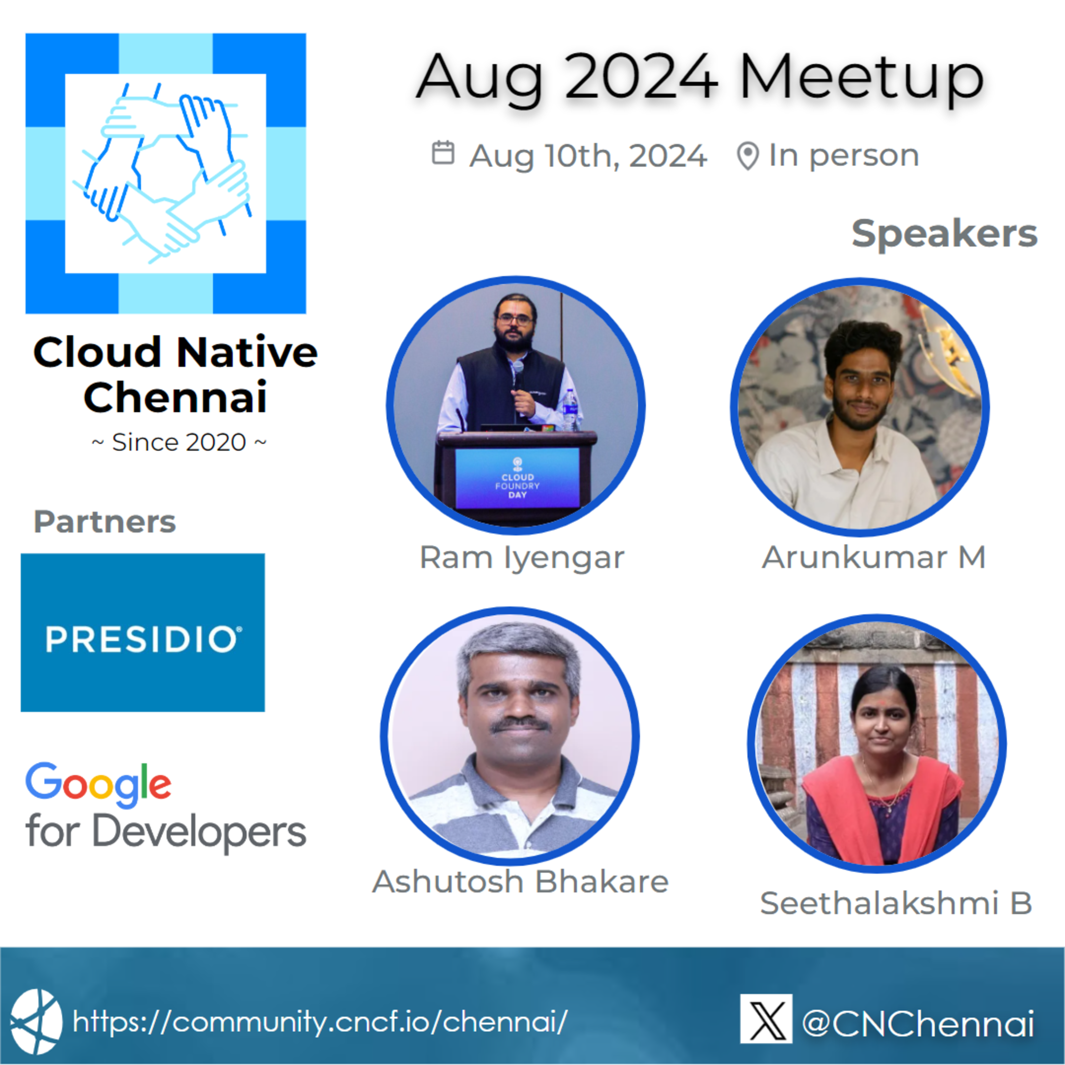 See Cloud Native Chennai - Aug 2024 Meetup at CNCF Cloud Native Chennai