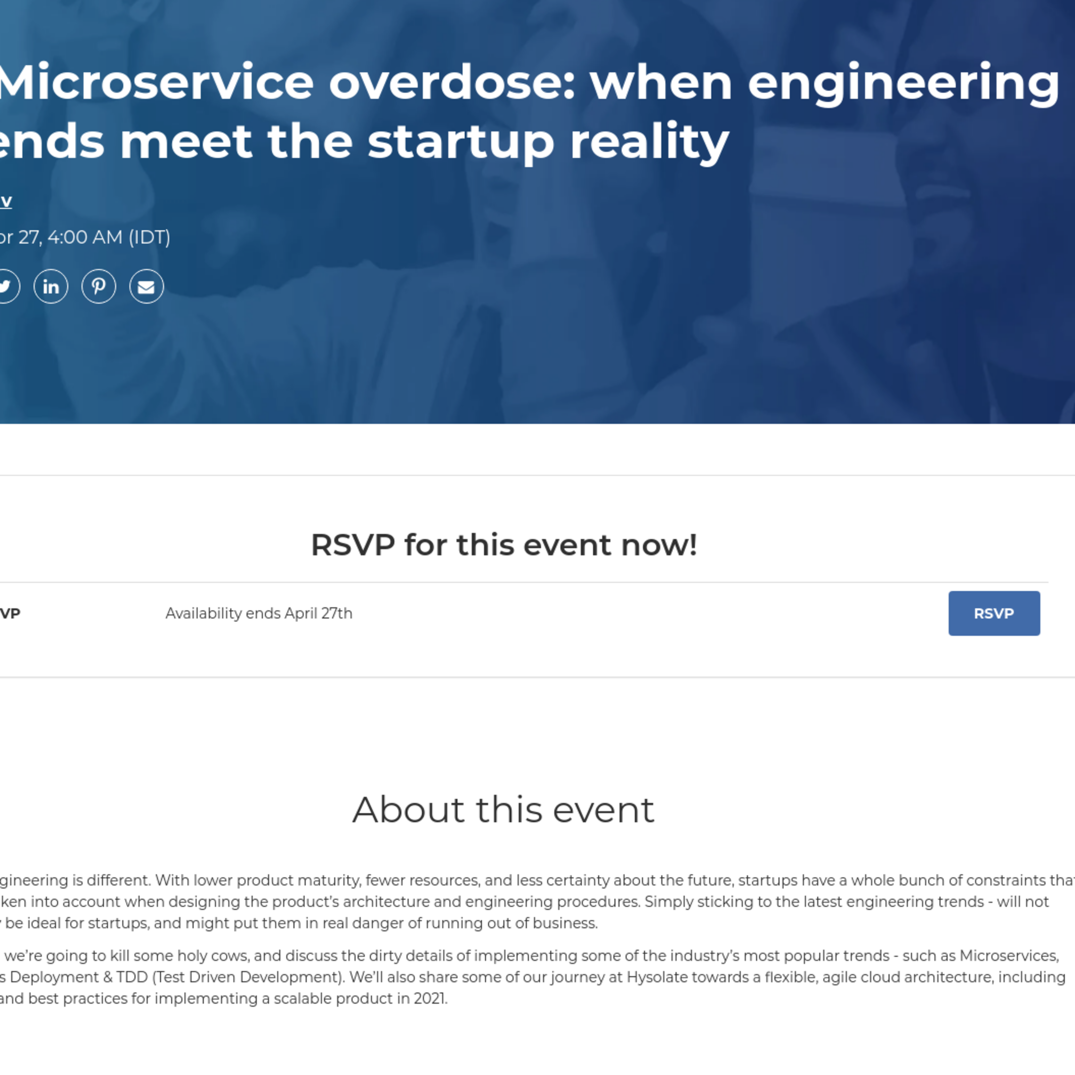 See A Microservice overdose: when engineering trends meet the startup reality at CNCF Cloud ...