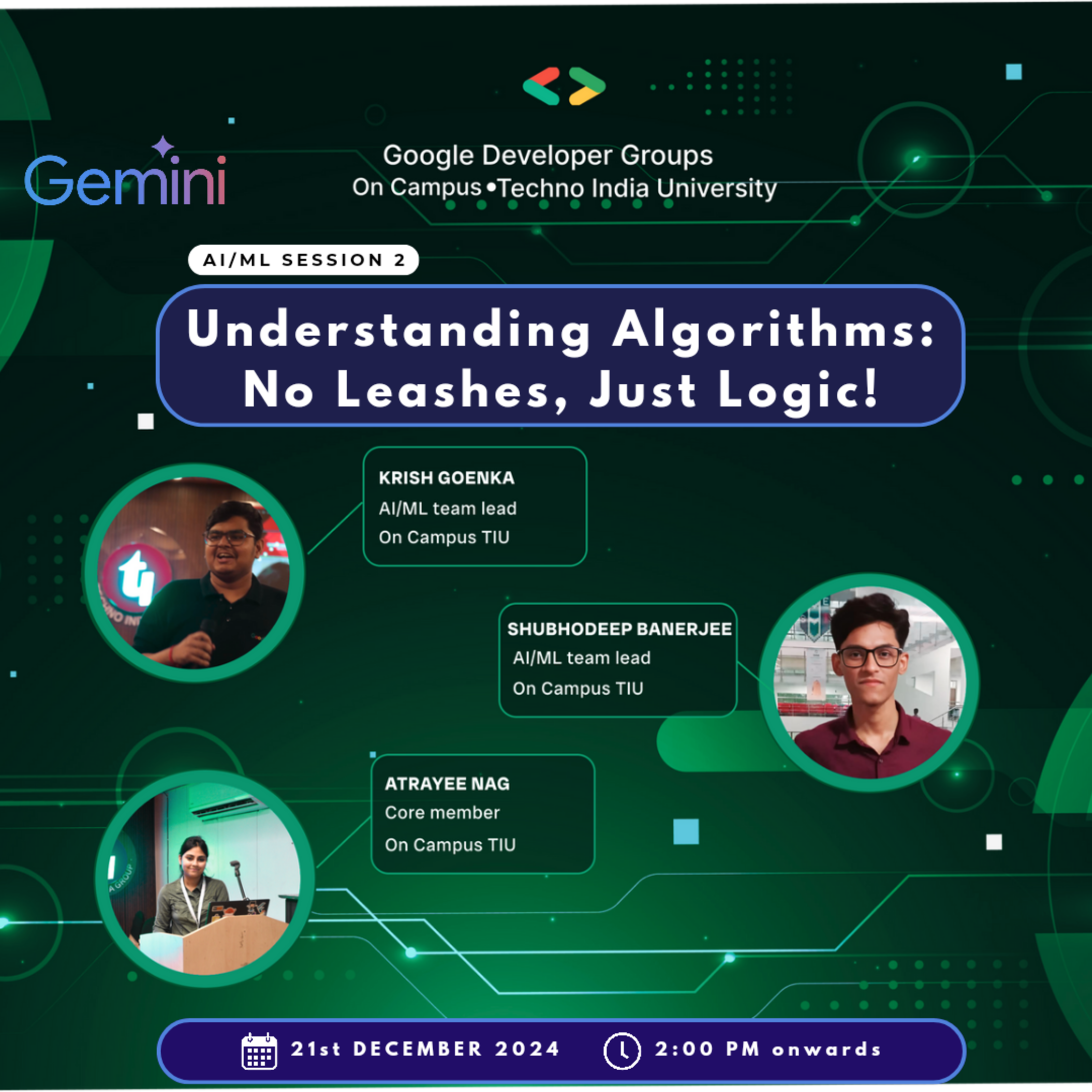 See 🤖 AIML Session 2: Advancing Through Algorithms 🚀📚 at Google ...