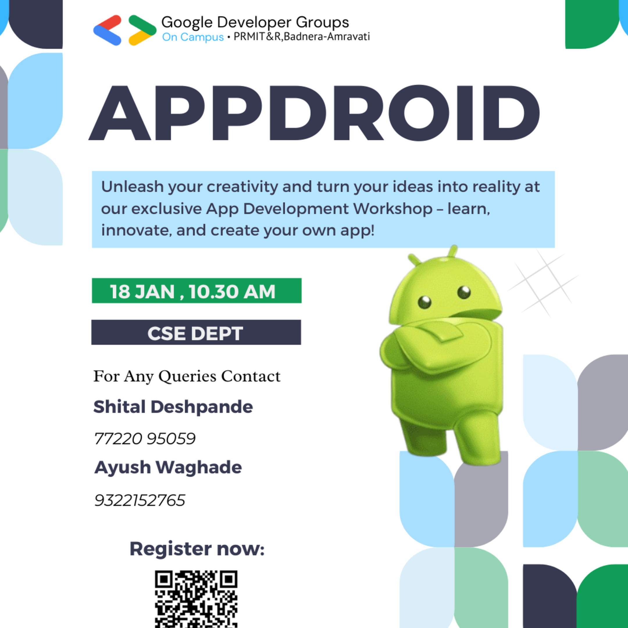 See AppDroid at Google Developer Groups GDG on Campus Prof. Ram Meghe Institute of Technology ...