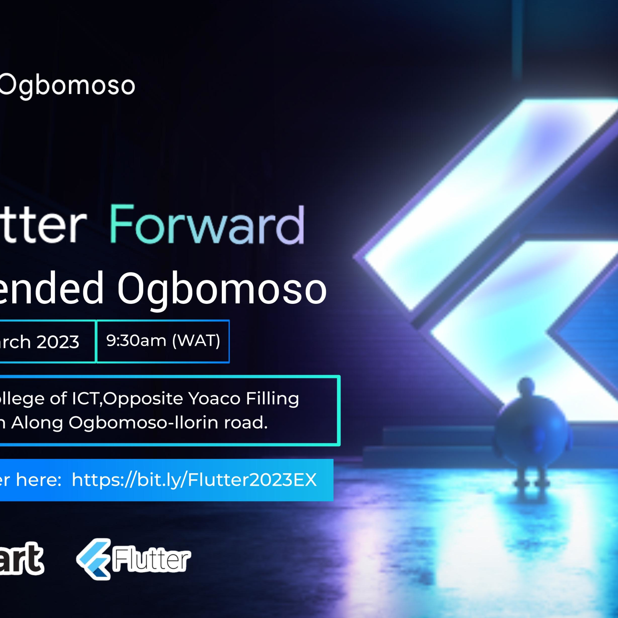 See Flutter Forward Extended Party at Google Developer Groups GDG Ogbomoso