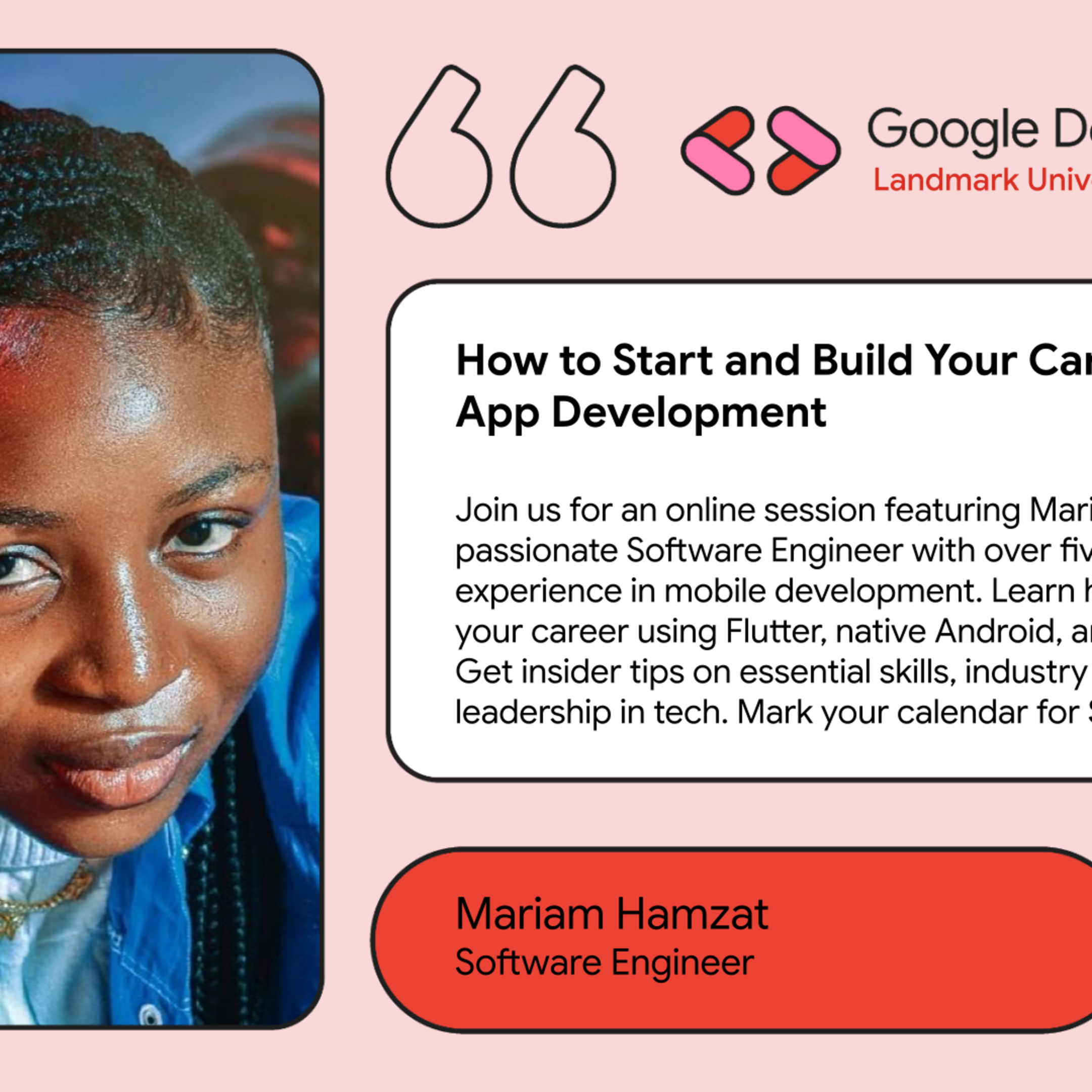 See How to Start & Build Your Career in Tech – App Development at Google Developer Groups GDG on ...