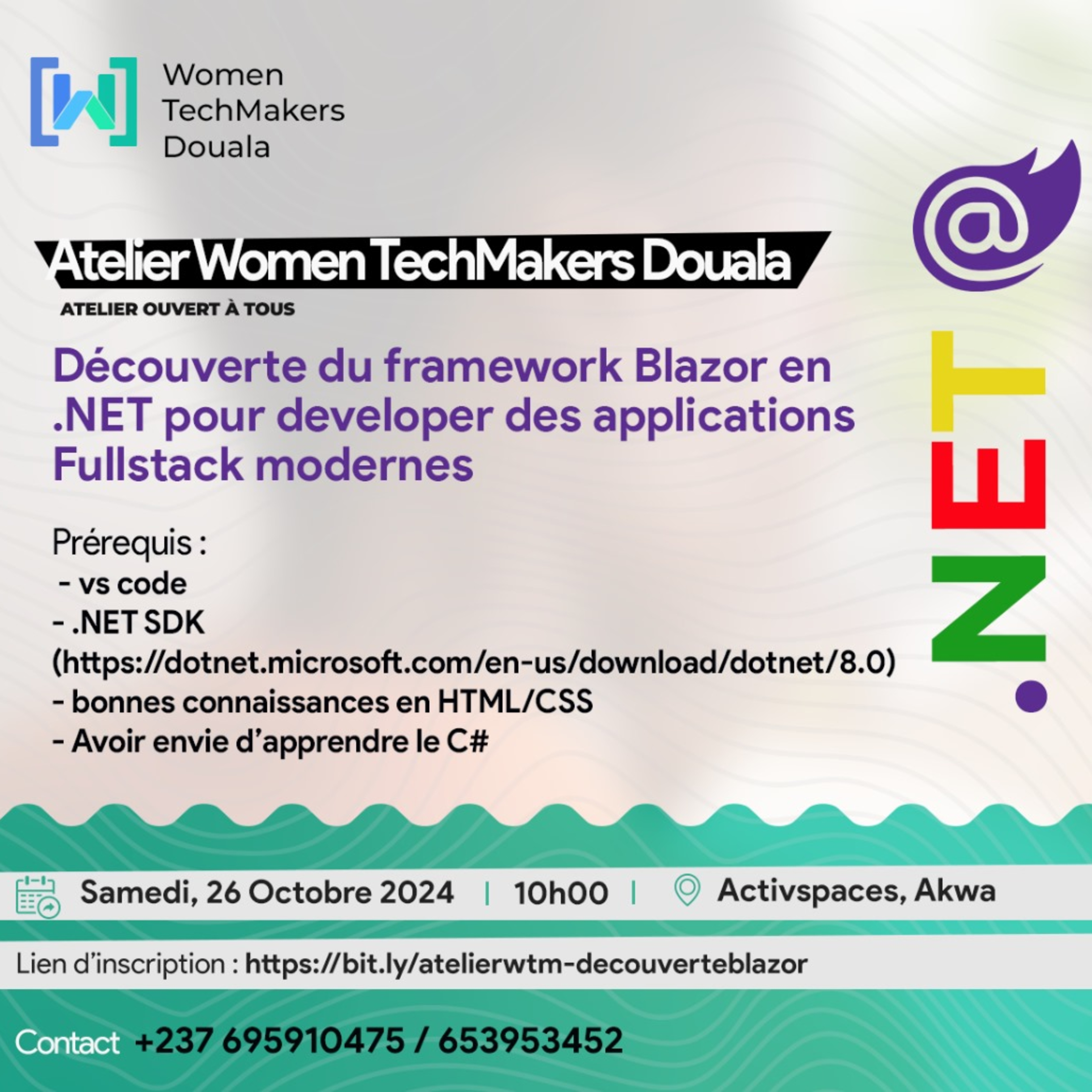 See Découverte du framework Blazor en .NET at Google Developer Groups GDG Douala
