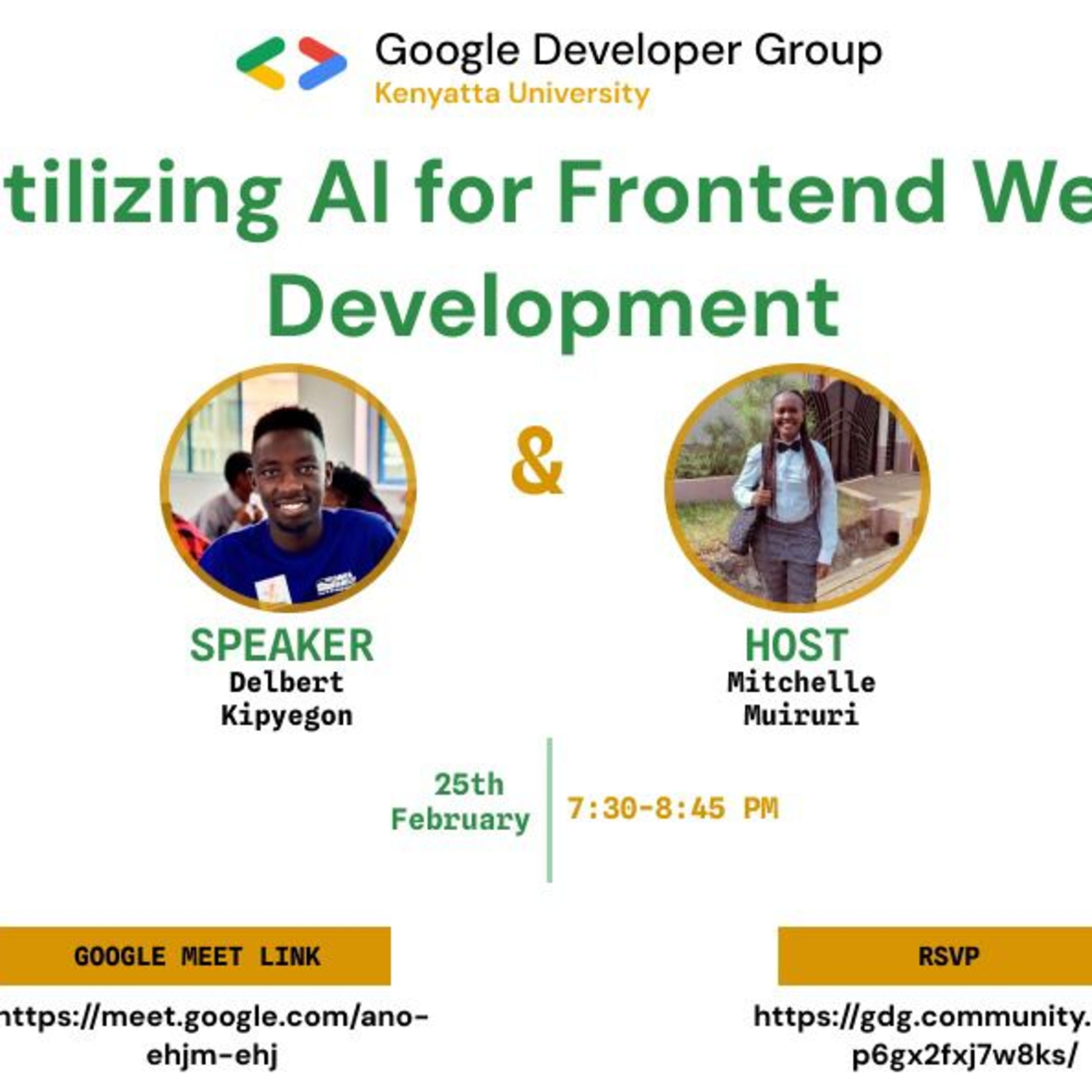 See Utilizing AI for Frontend Web Development at Google Developer Groups GDG on Campus Kenyatta ...