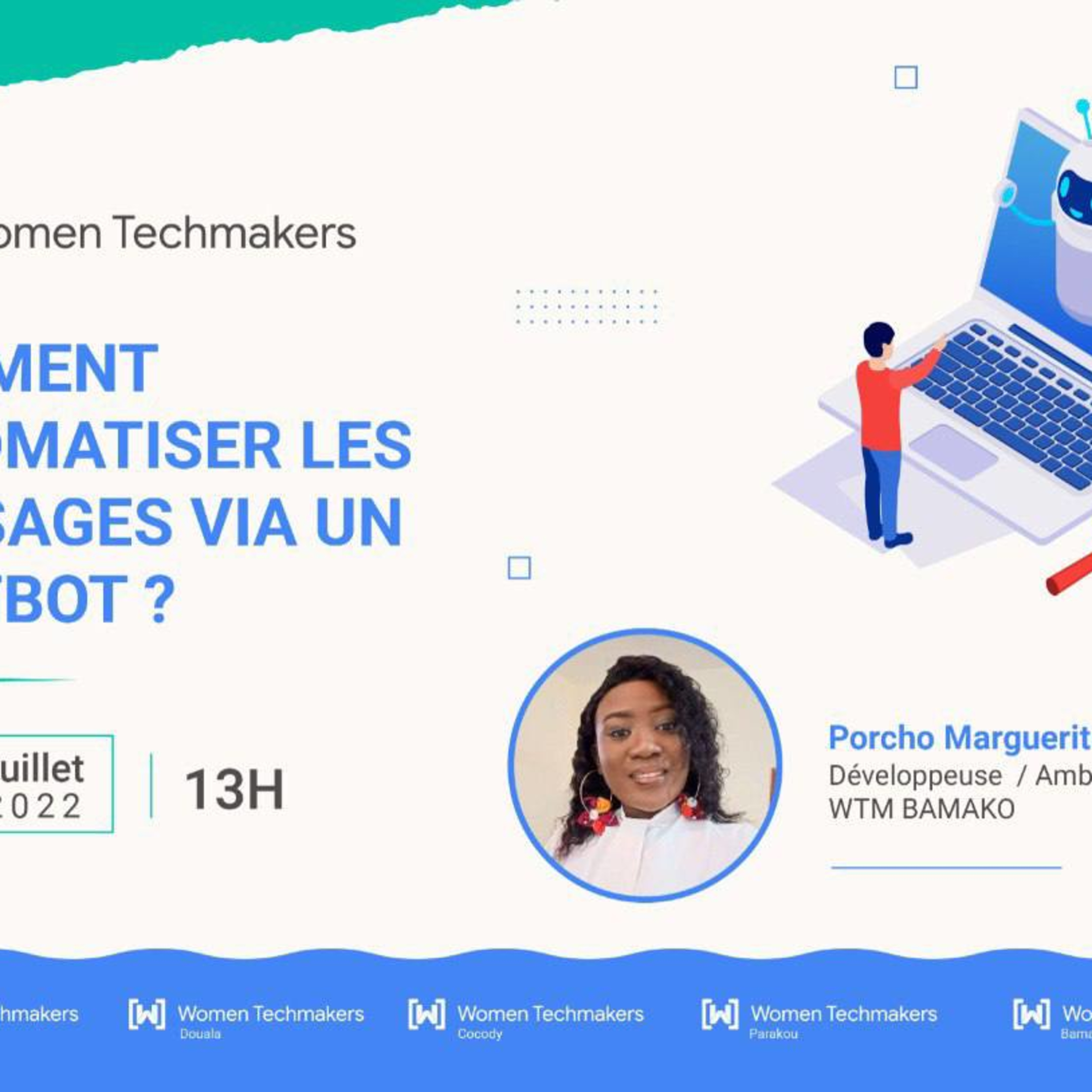 See CHABOT : Comment automatiser ses messages sur les RS at Google Developer Groups GDG Douala