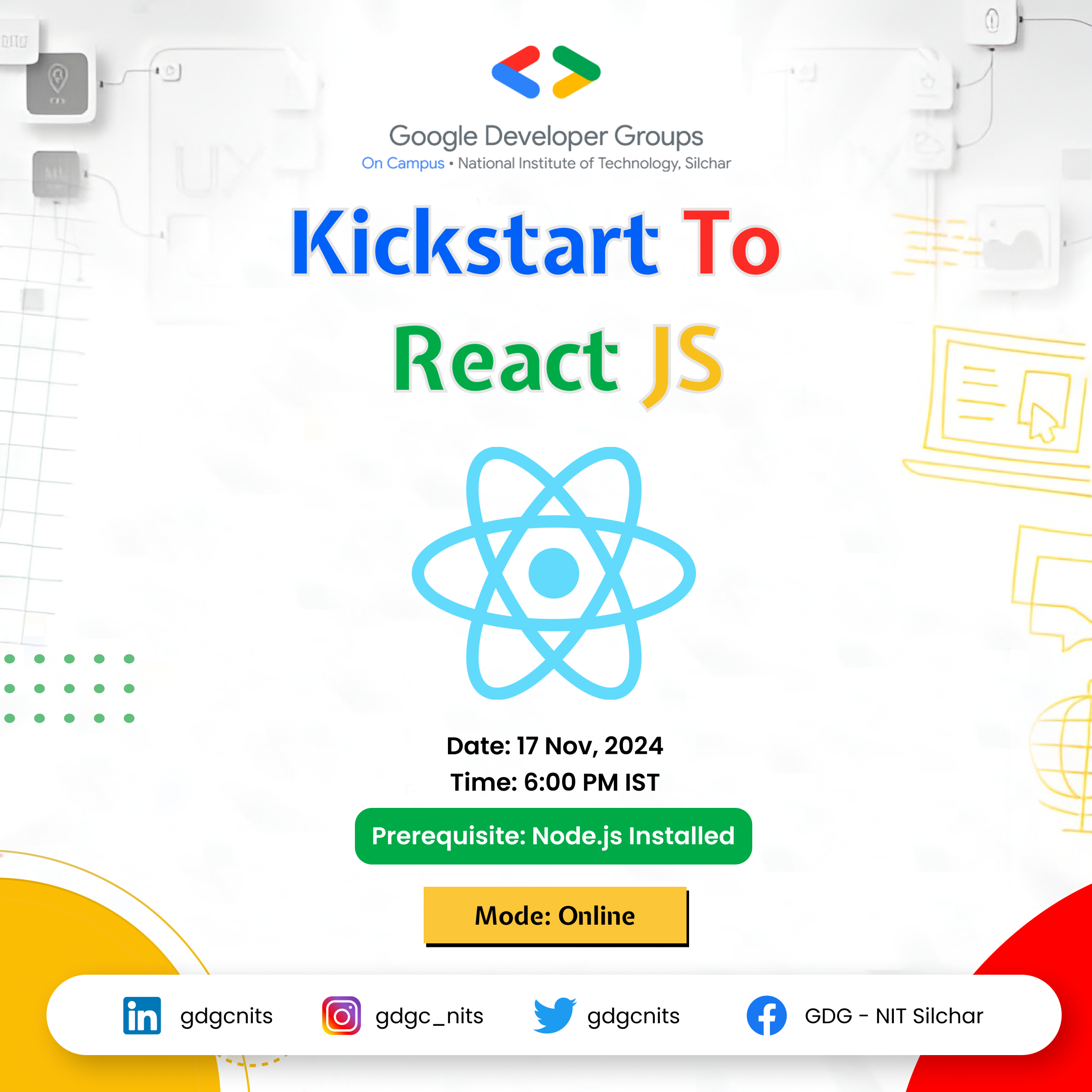 See Kickstart to React JS at Google Developer Groups GDG on Campus ...