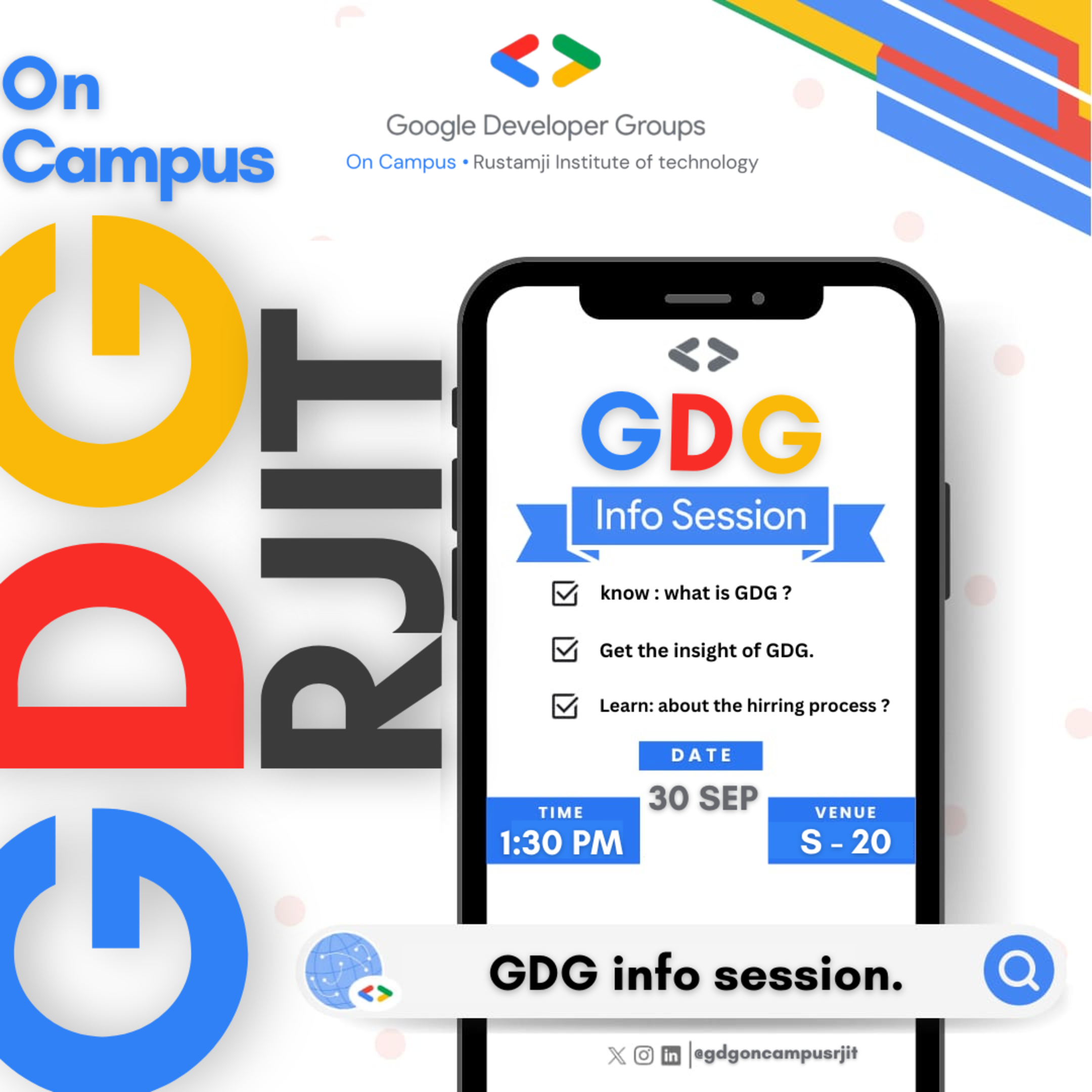 See Info session at Google Developer Groups GDG on Campus Rustamji ...