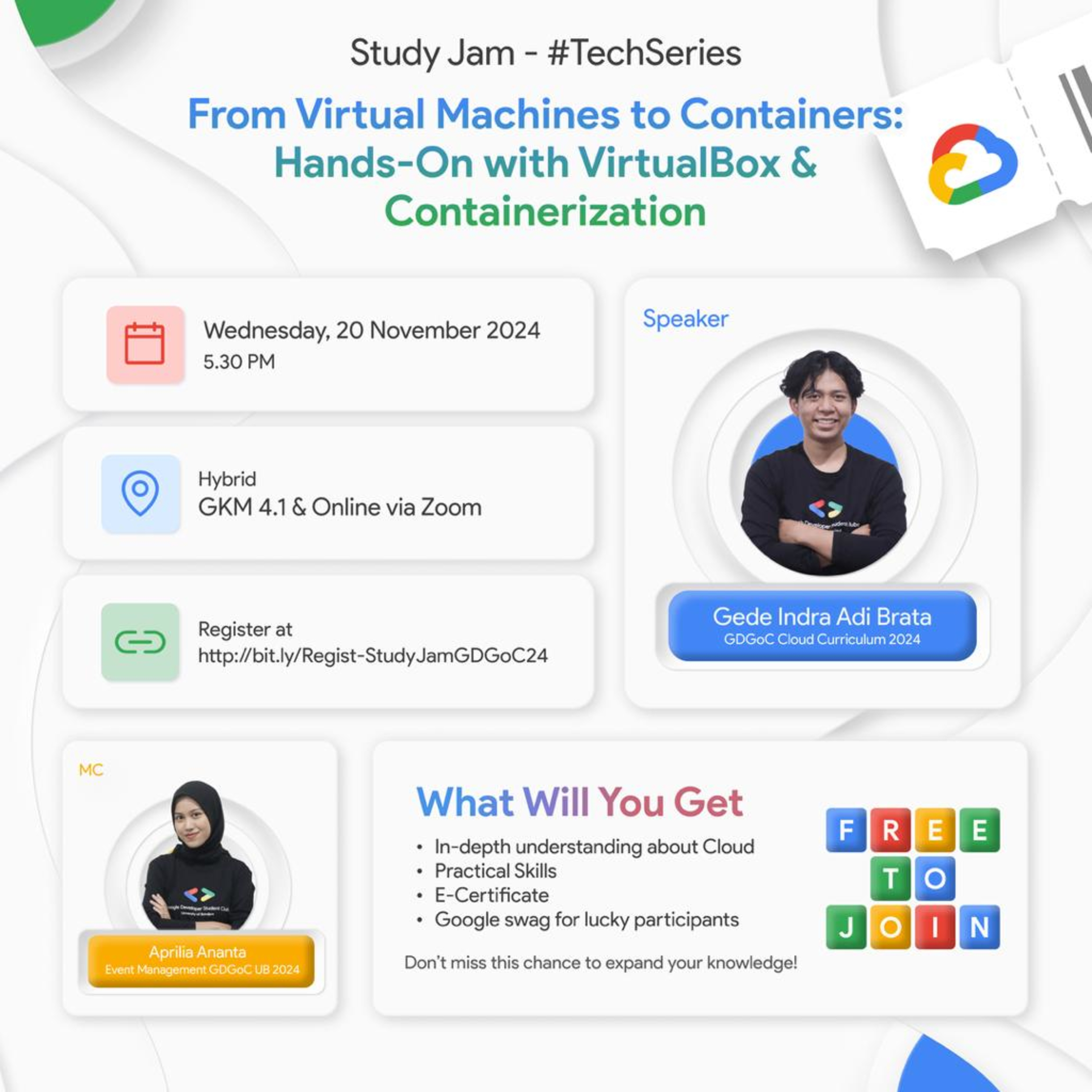 See Study jam #TechSeries | From Virtual Machines to Containers at Google Developer Groups GDG ...