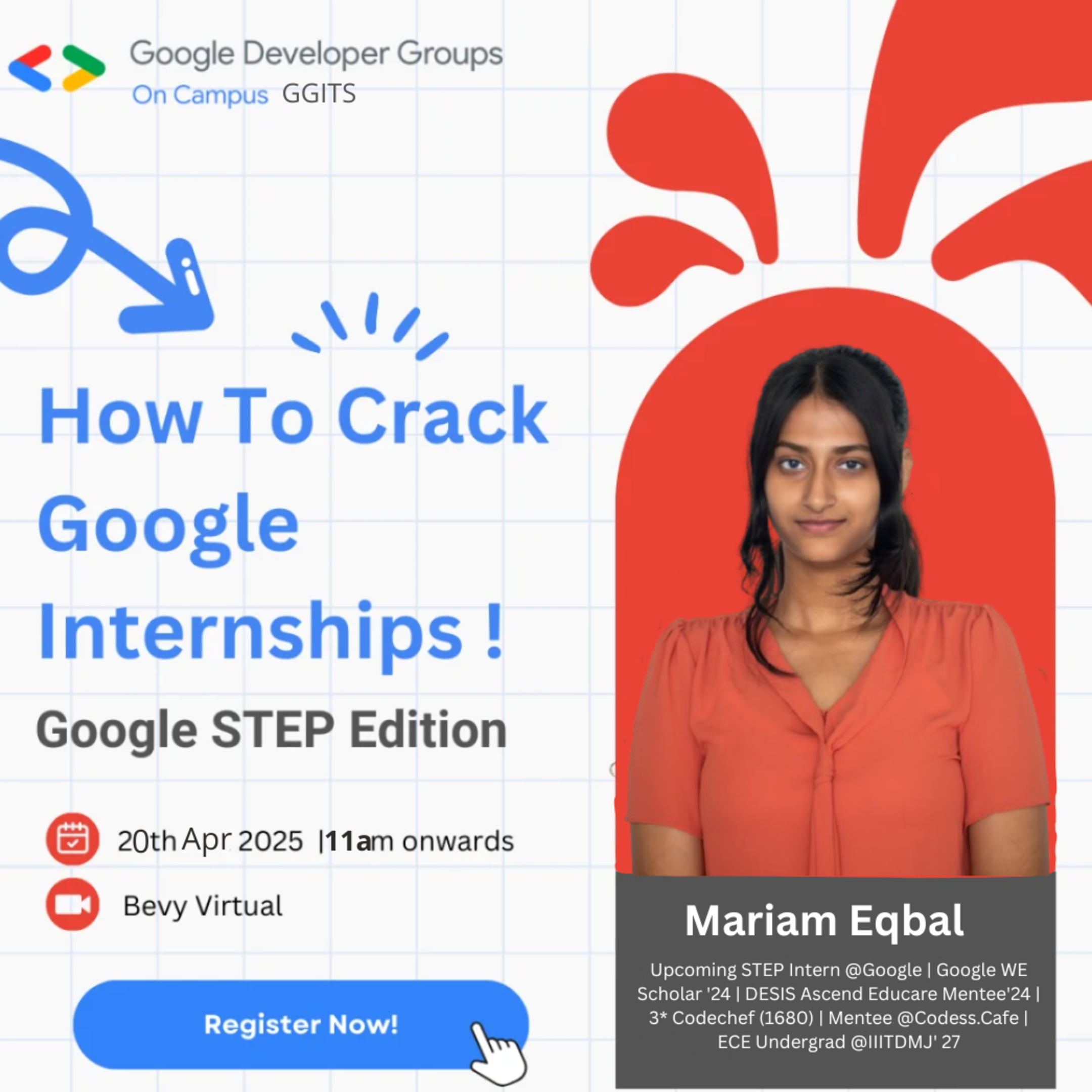 See How to Crack Google Internships - STEP Edition at Google Developer ...